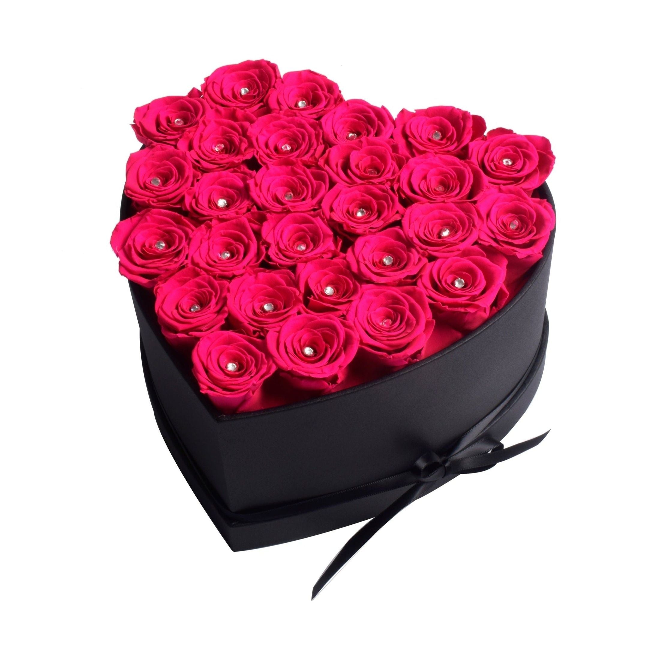 HEART 27 HOT PINK ROSES – LUXURY ROSES